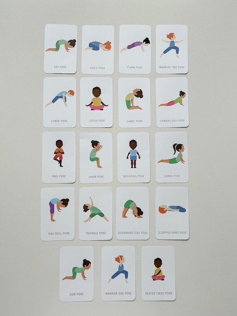 19 Children's Yoga Cards Printable, Kids Movement for Mindfulness ...