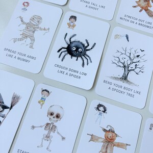 Halloween Yoga Cards for Children: 12 Printable Flashcards (digital ...