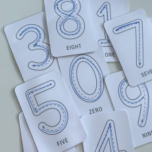 0-9 Number Tracing Cards Printable, Early Writing Skills, Numeracy ...