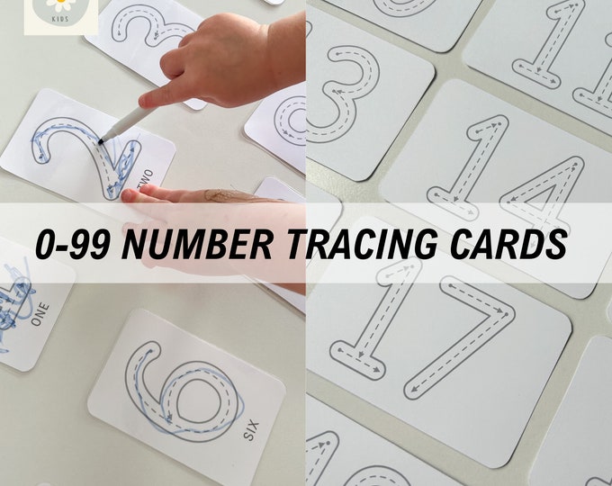 Number Tracing Flashcards 10 Cards - Etsy