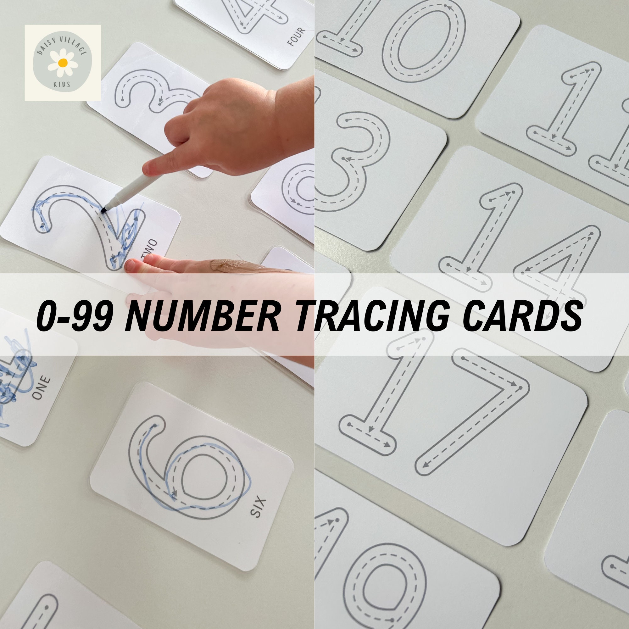 0-99 Number Tracing Cards Printable, Early Writing Skills, Numeracy ...
