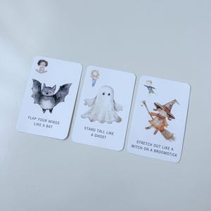 Halloween Yoga Cards for Children: 12 Printable Flashcards (digital ...