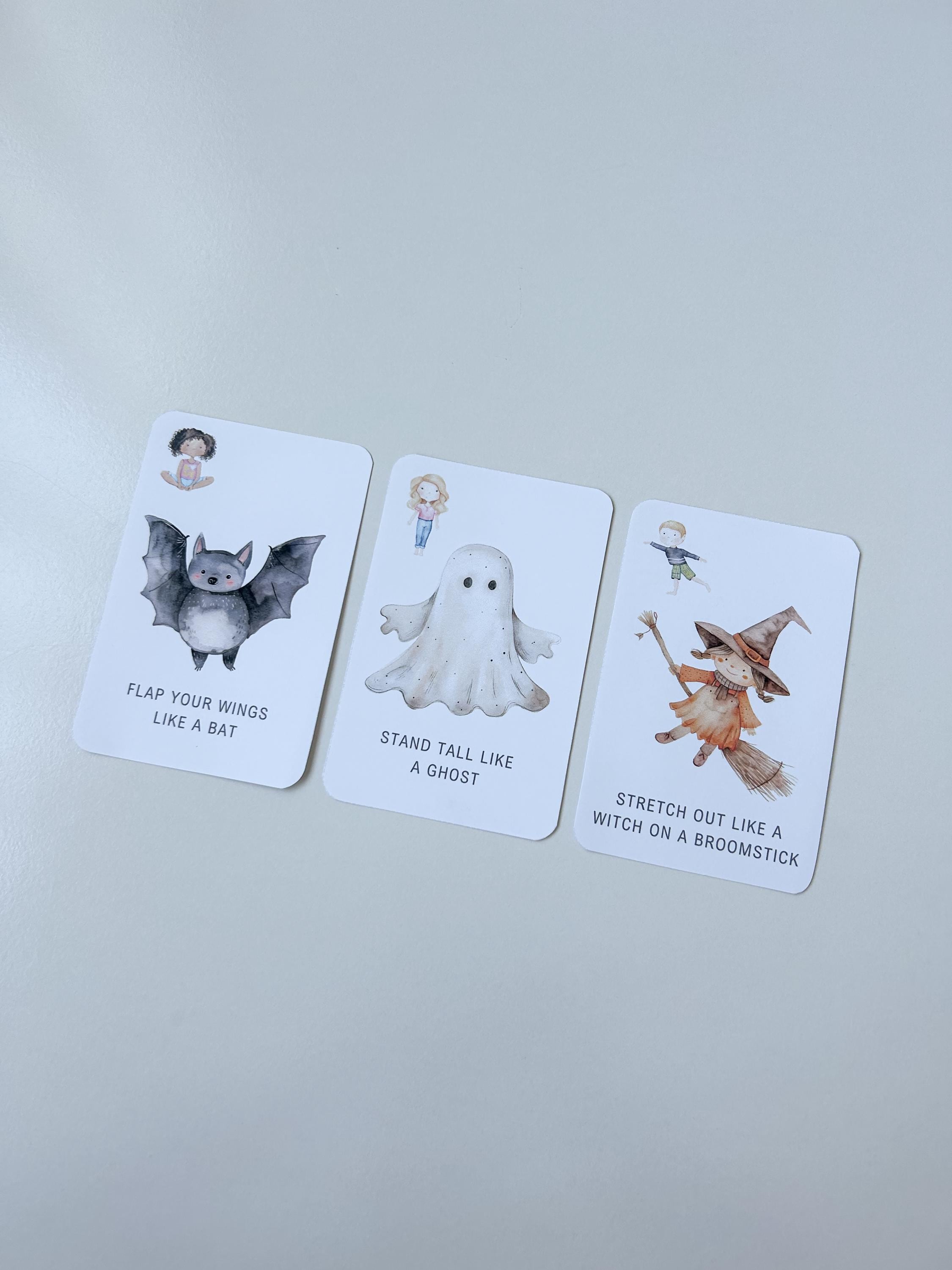 Halloween Yoga Cards for Children: 12 Printable Flashcards (digital ...