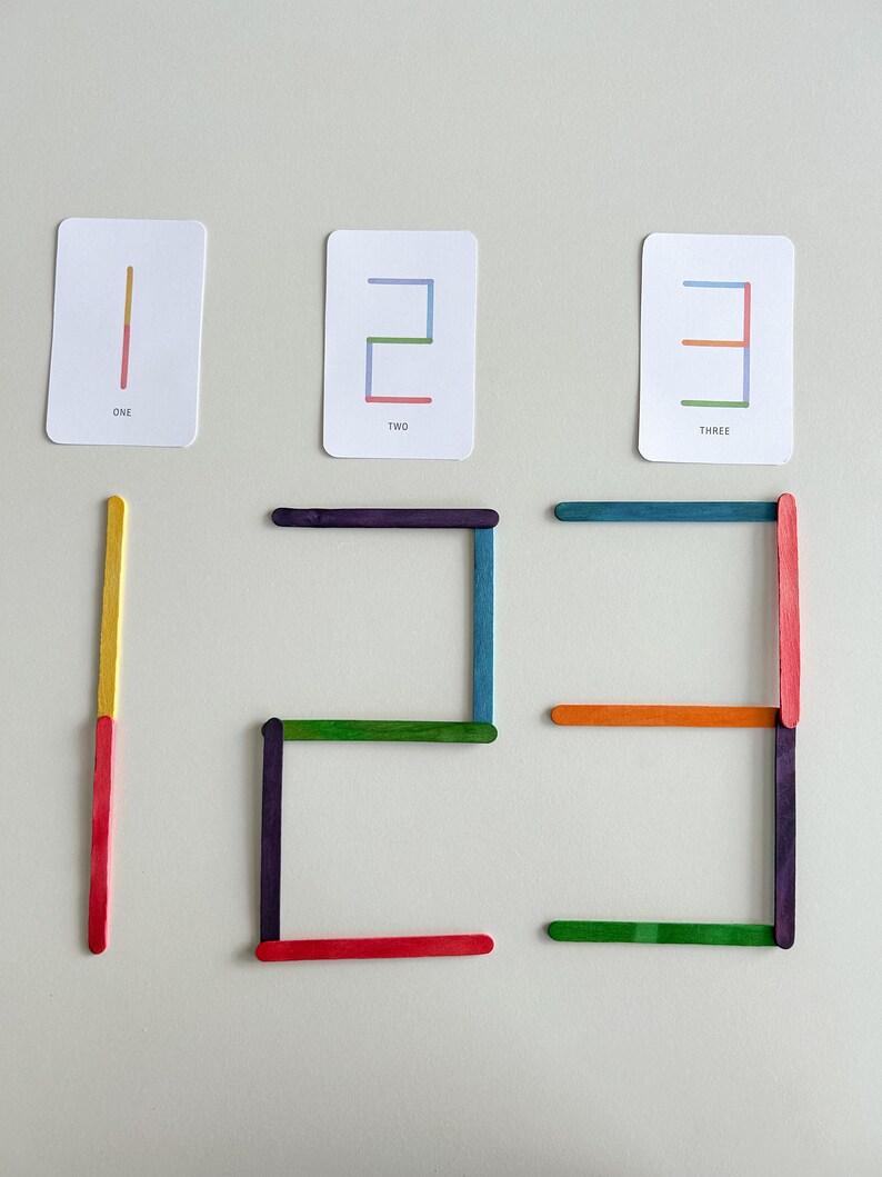 0-9 Popsicle Stick Number Cards Printable, Paddle Pop Stick Activity ...