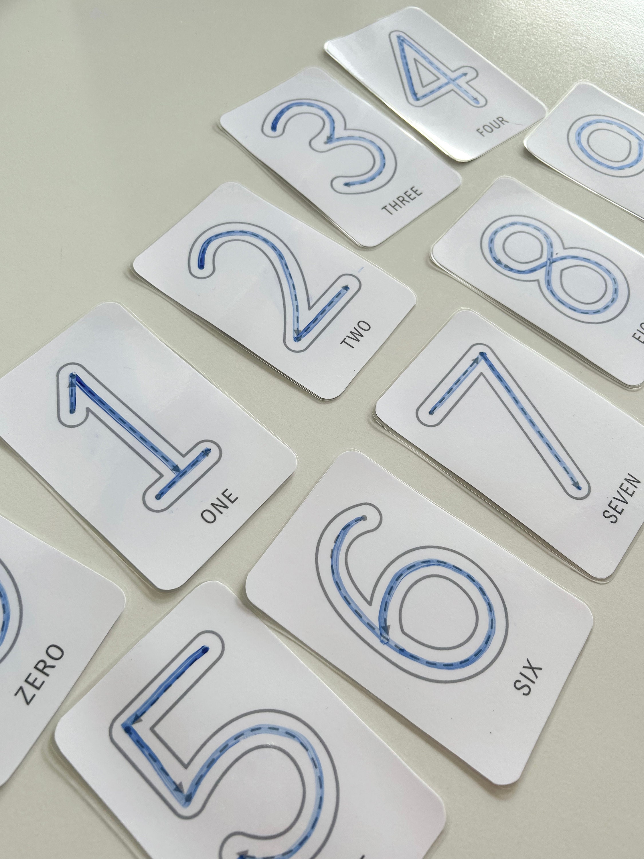 0-9 Number Tracing Cards Printable, Early Writing Skills, Numeracy ...