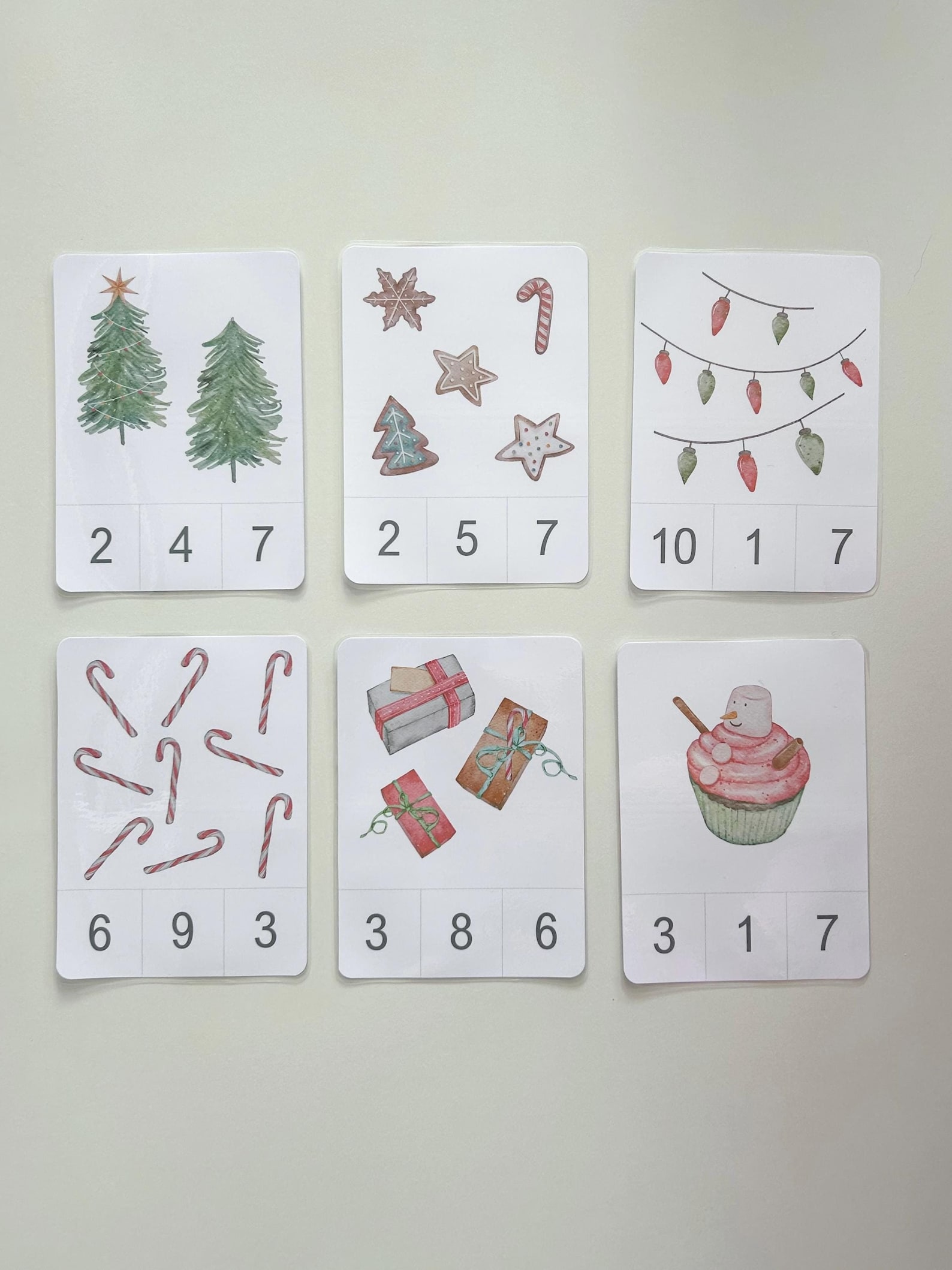 1-10 CHRISTMAS Number Peg Matching Printable, Counting for Children ...