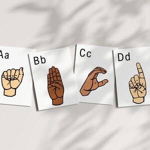 ASL Alphabet Flashcards Printable, Learn American Sign Language ...