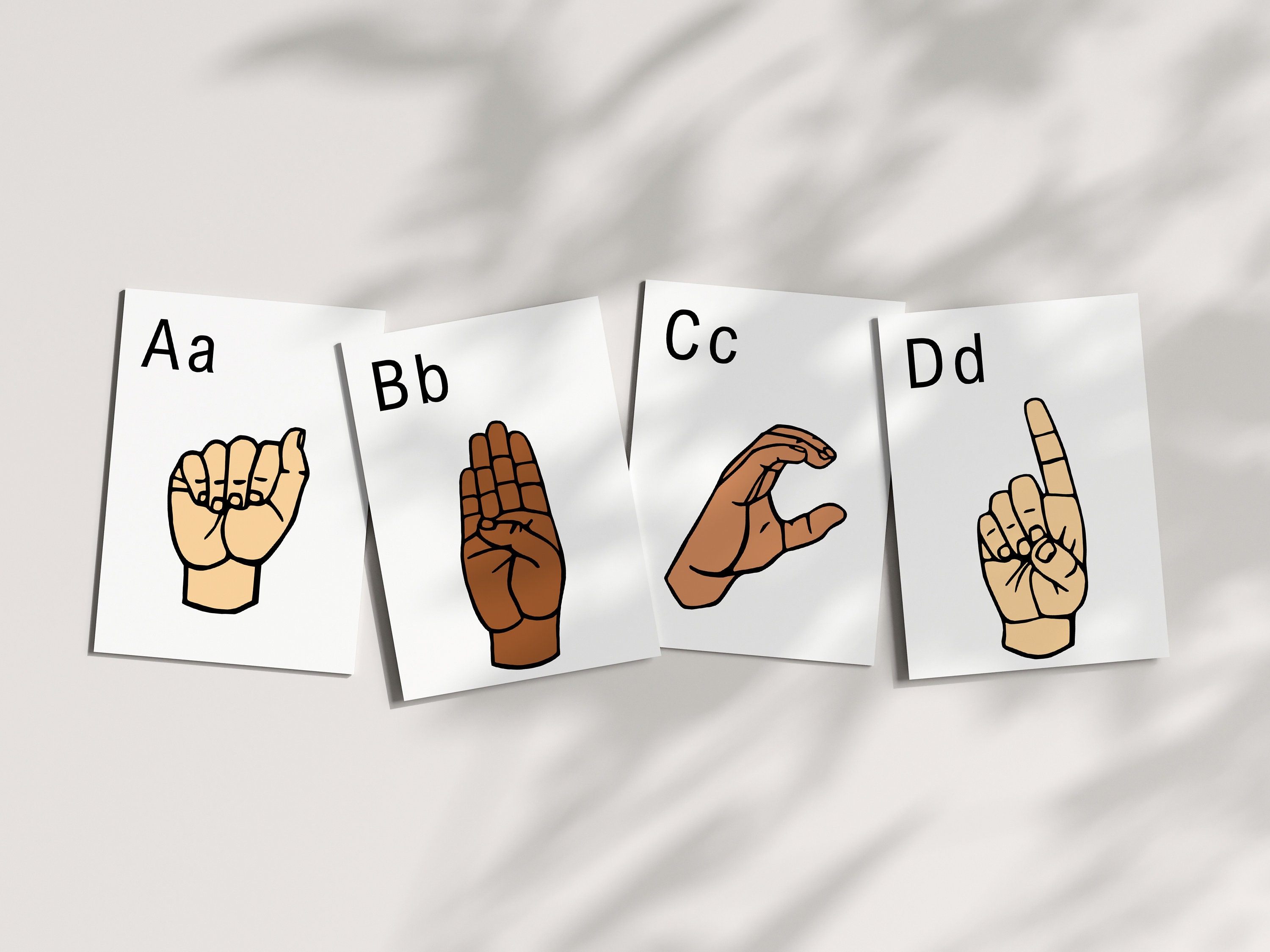 ASL Alphabet Flashcards Printable, Learn American Sign Language ...