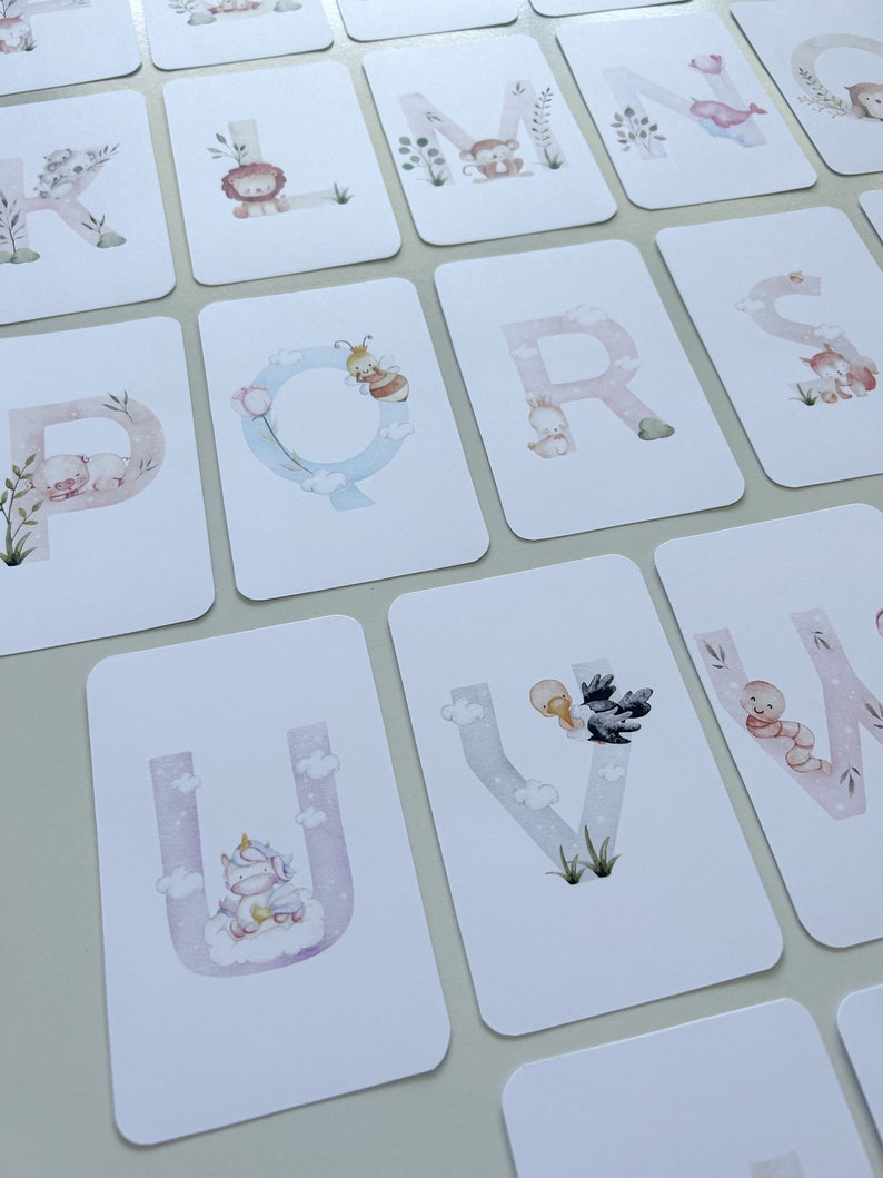 A-Z Animal Alphabet Cards Printable, Cute Animals, Woodlands Theme Abc ...