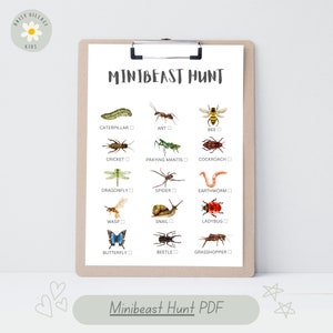 Children's Minibeast Hunt Printable Kids Bug Hunt Nature - Etsy