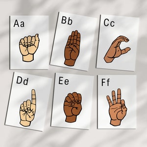 ASL Alphabet Flashcards Printable, Learn American Sign Language ...