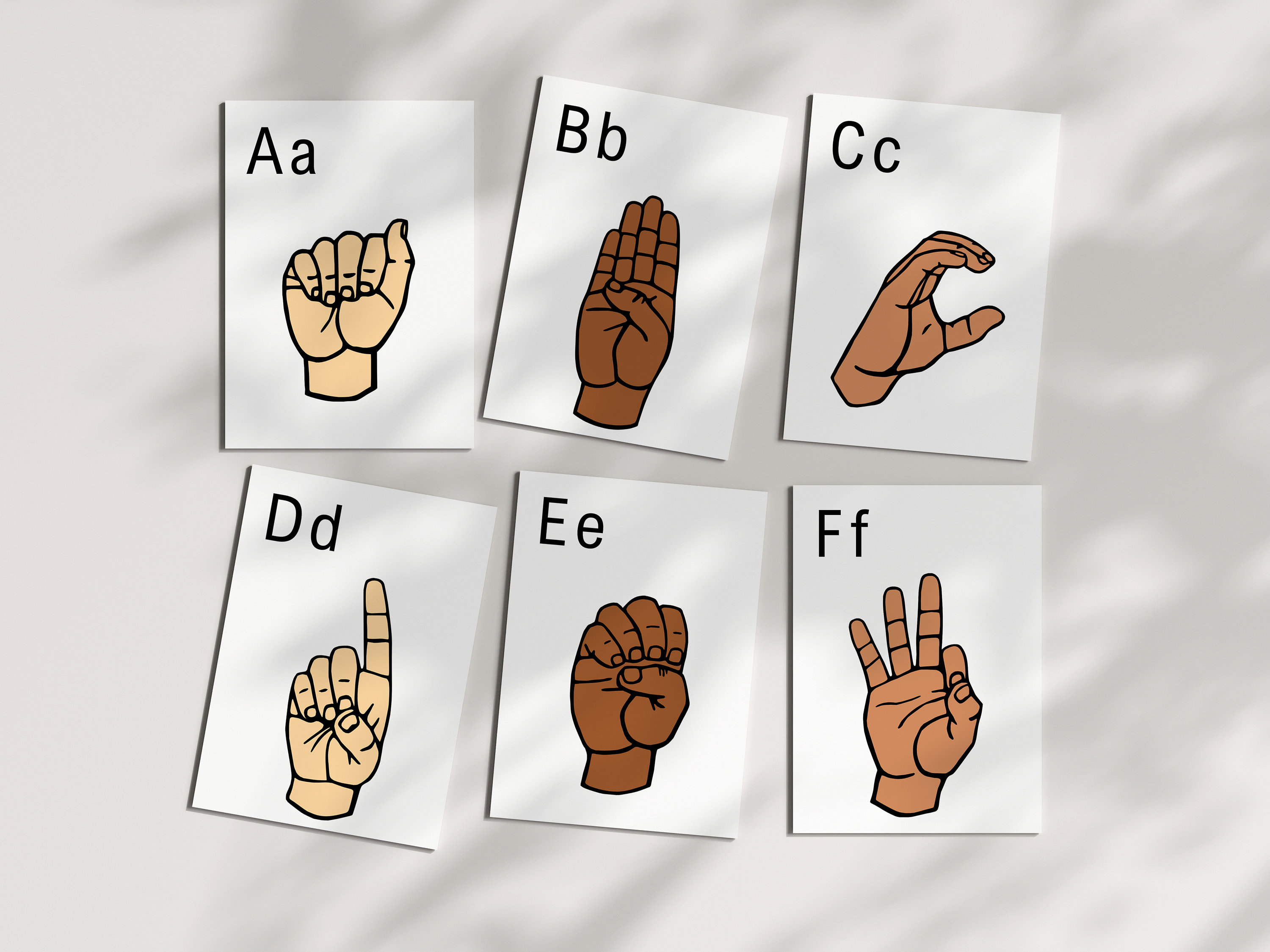ASL Alphabet Flashcards Printable, Learn American Sign Language ...