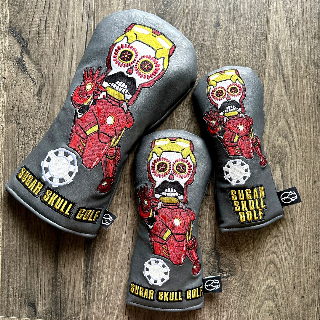 Sugar Skull Golf SSG Iron Man Skull Headcover Full Set Driver Fairway ...