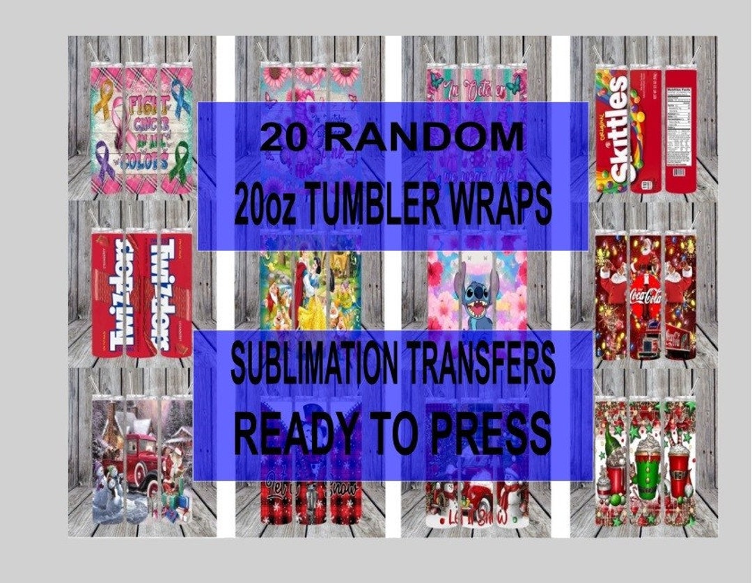 20 Random Tumbler Wrap Sublimation Prints, 20oz Straight - Etsy