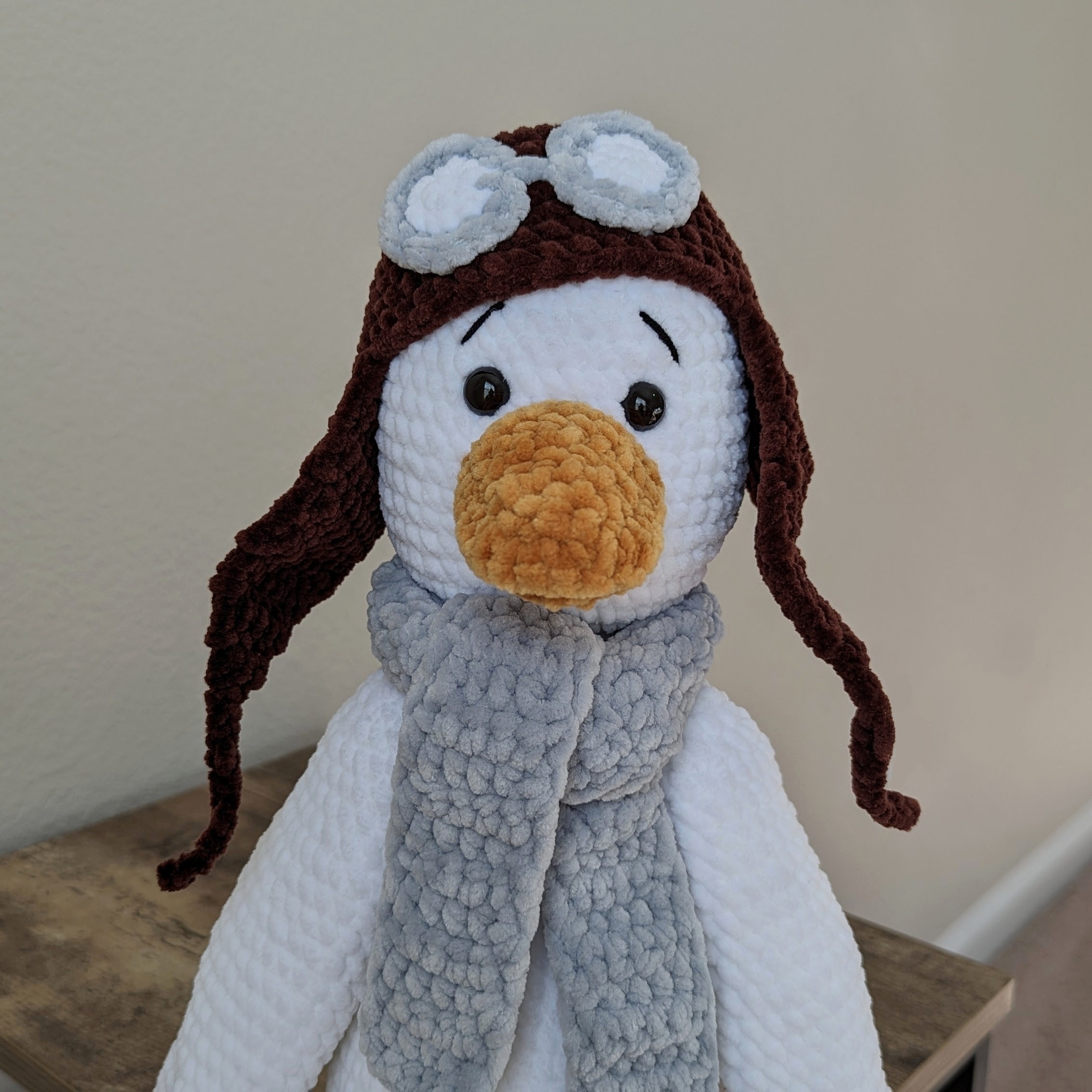 Handmade Crochet Soft Goose Toy, Amigurumi Geese, Stuffed Plush Goose ...