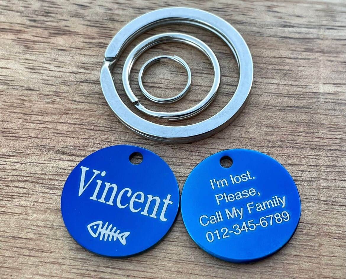 Cat Tag Personalized, Cat Name Tag Small, Cat Collar Name Tag ...