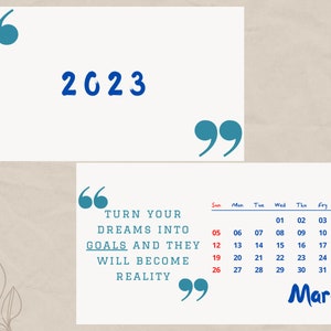 Inspirational Quotes Wall Calendar 2023 - Etsy