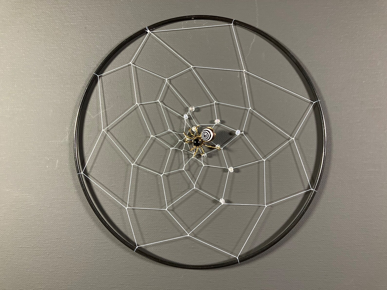 Spider Web Dream Catcher With Waiting Glass Bead Spider and Water ...