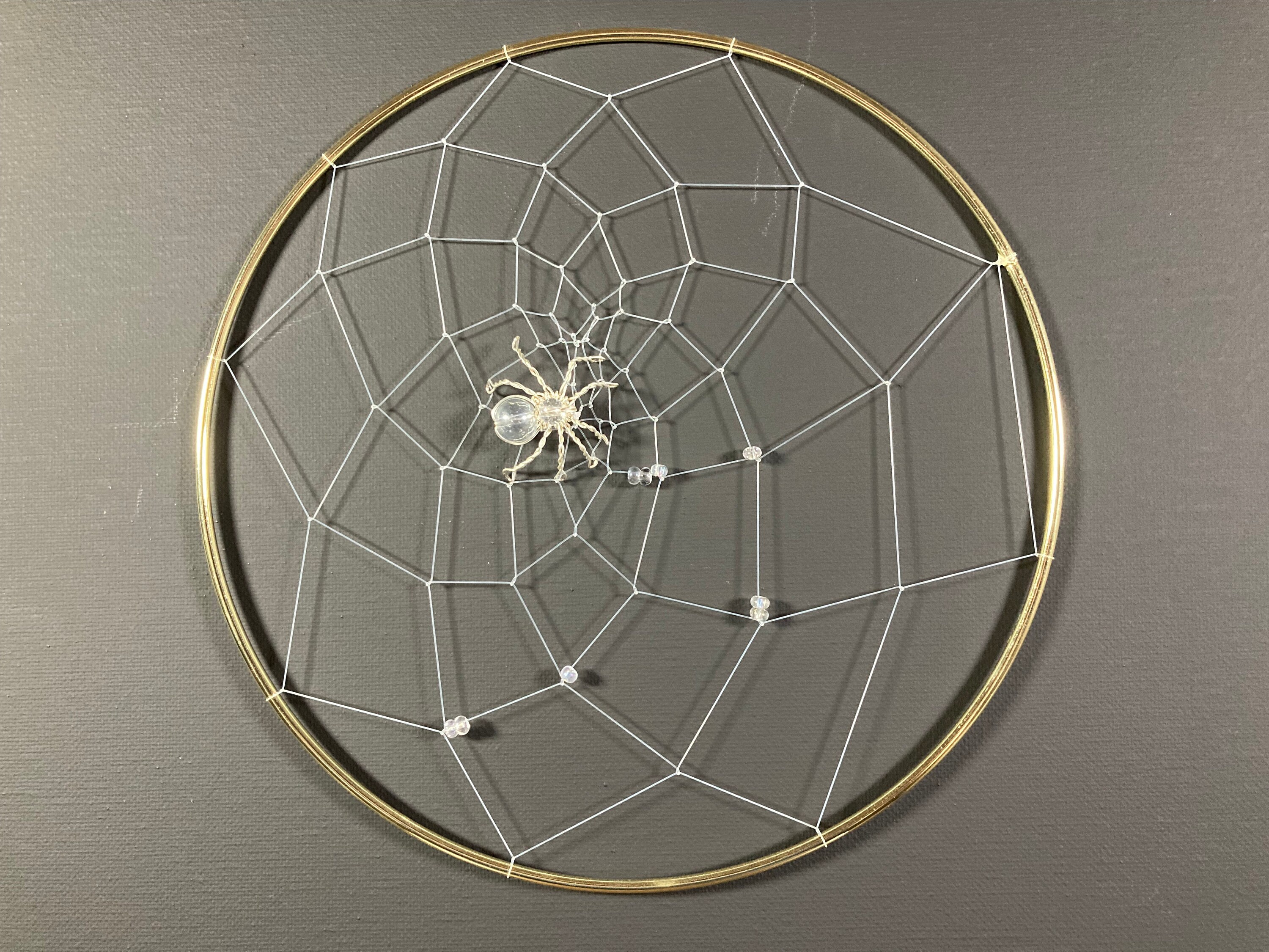 Spider Web Dream Catcher With Waiting Glass Bead Spider and Water ...