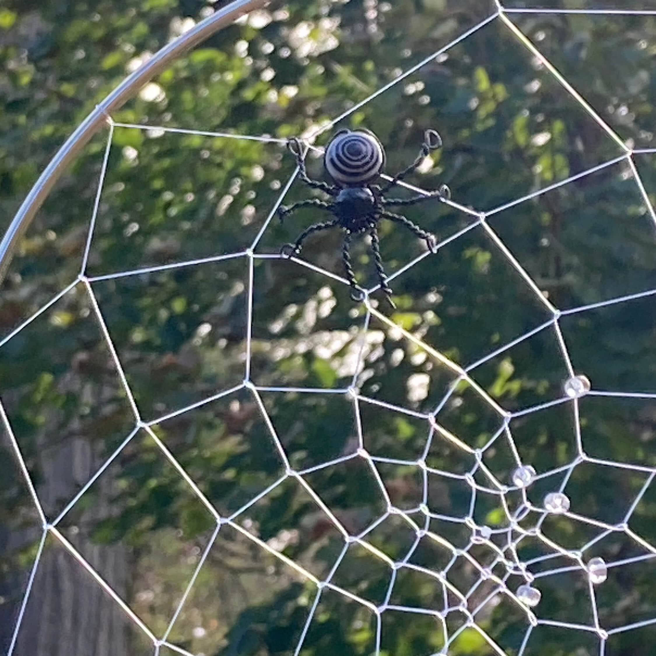 Spider Web Dream Catcher With Waiting Glass Bead Spider and Water ...