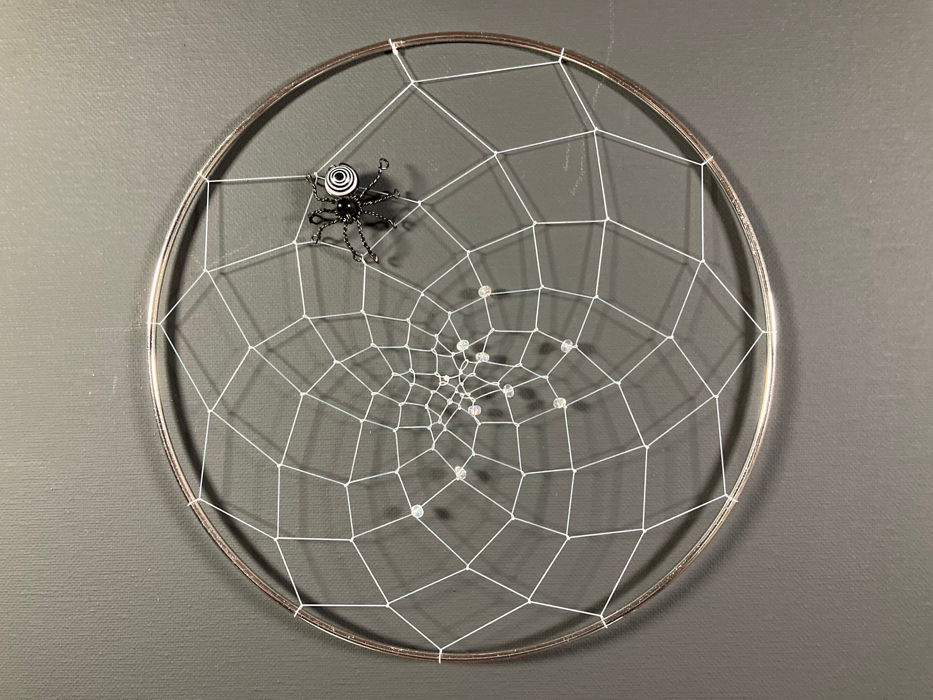 Spider Web Dream Catcher With Waiting Glass Bead Spider and Water ...