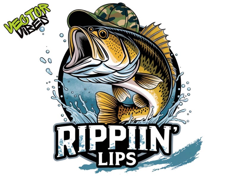 Rippin Lips Bass Fishing SVG| Large Mouth Bass | Bass Fishing | Fishing ...