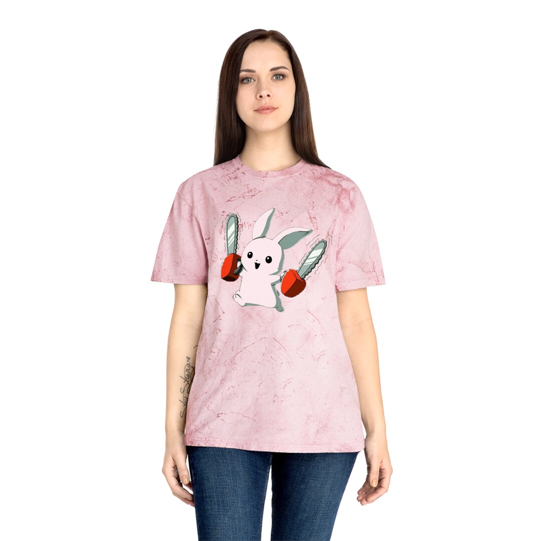 Chainsaw Rabbit Unisex Color Blast T-shirt. Evil Bunny Shirt, Funny ...