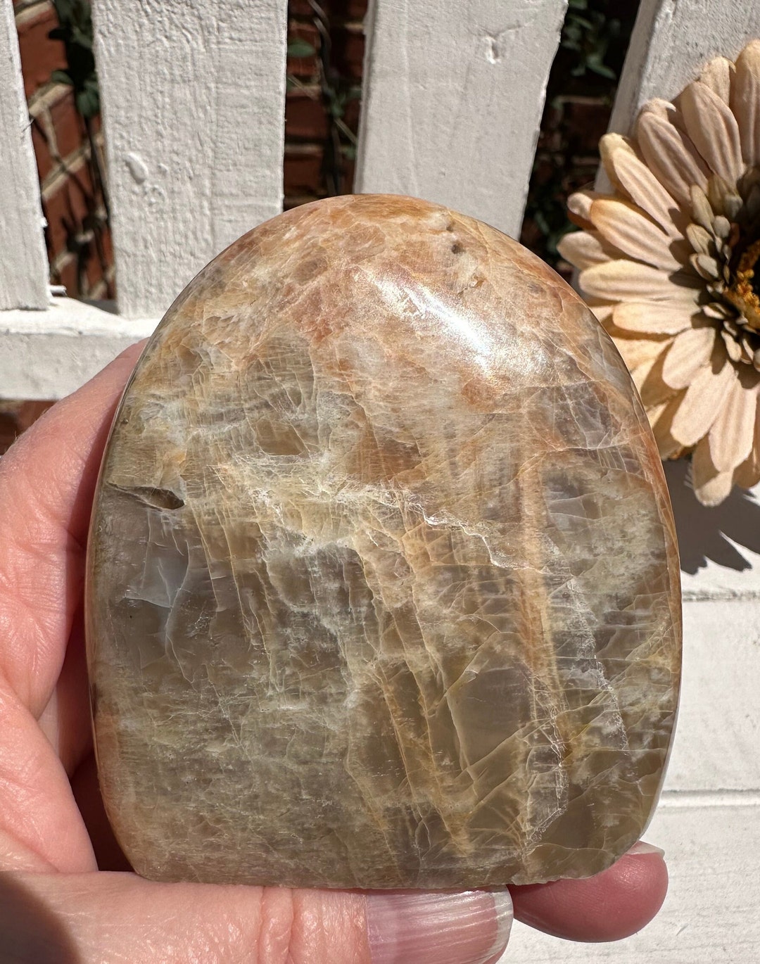 Stunning Peach Moonstone Freeform With Lots of Flash - Etsy
