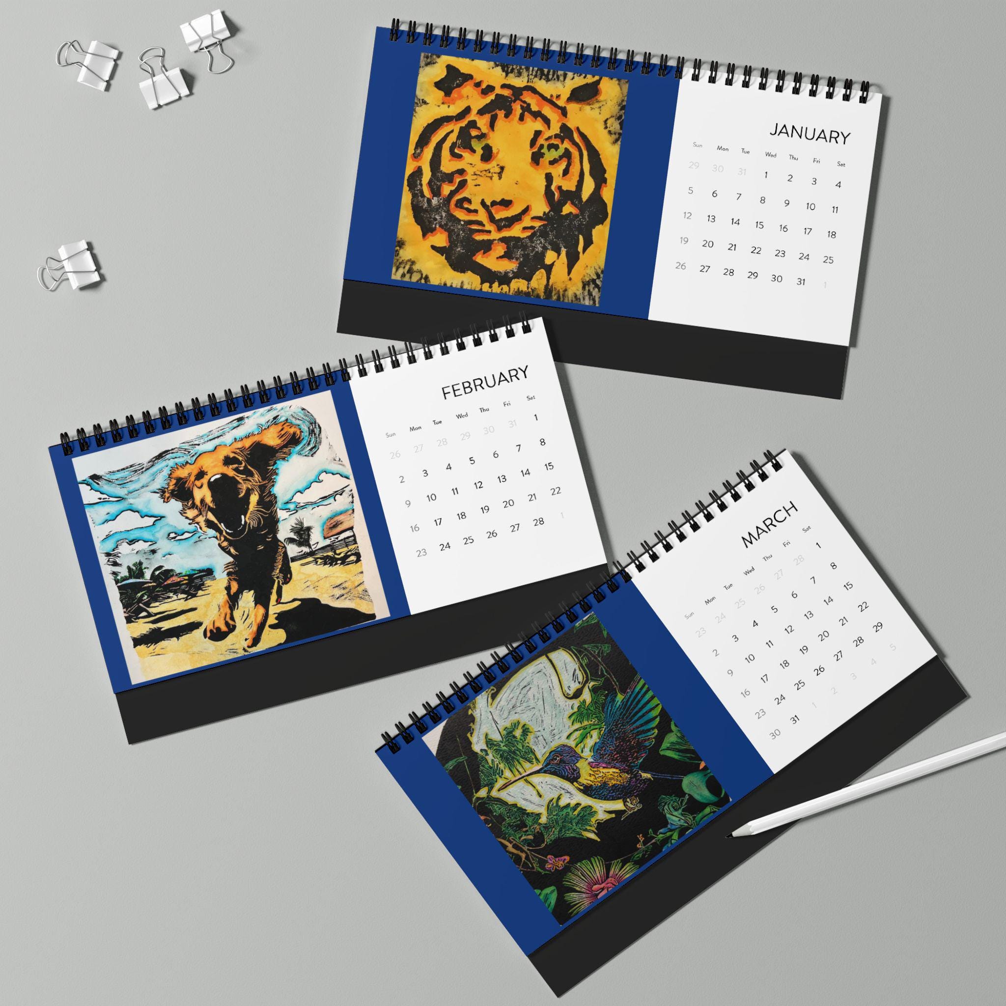 Desktop Calendar (2025 Grid) - Etsy