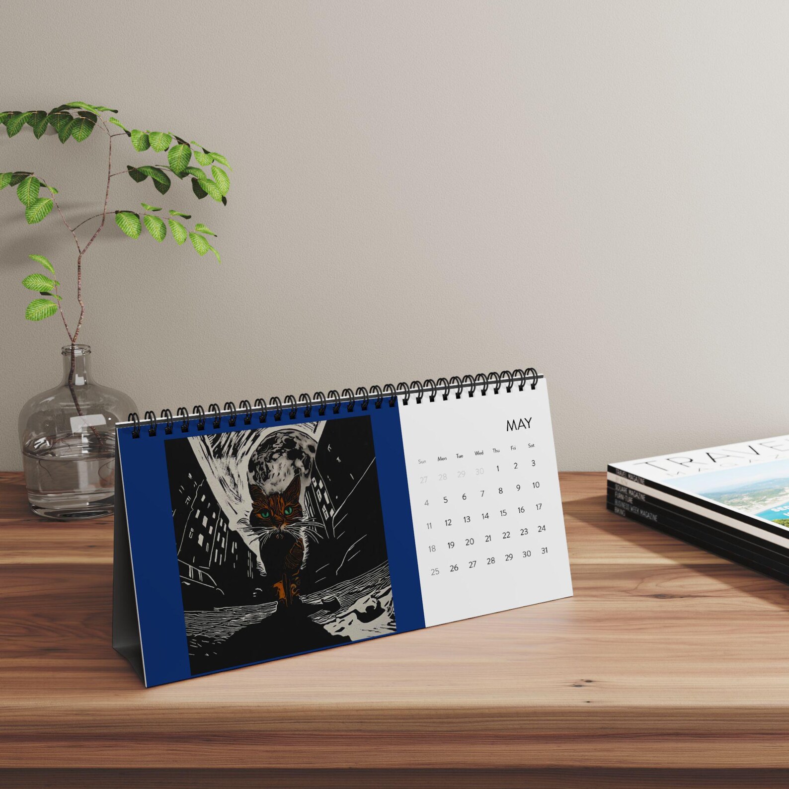 Desktop Calendar (2025 Grid) - Etsy
