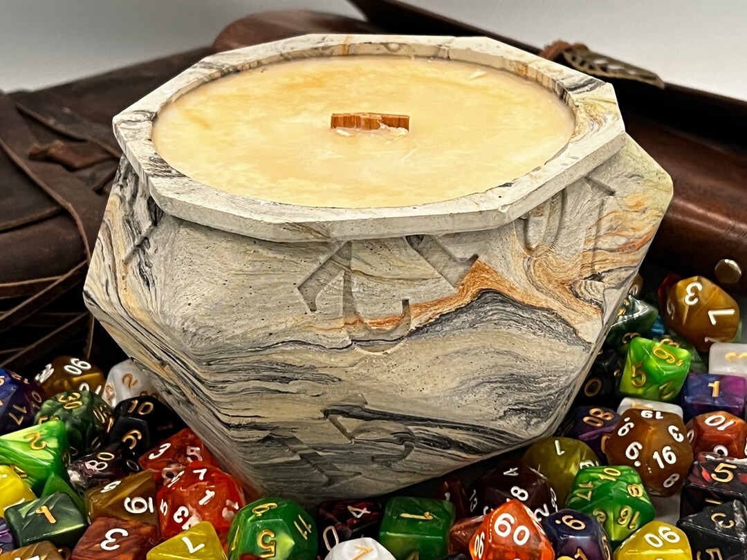 Dnd 14oz D20 Candle Scented, Dungeons and Dragons, Roleplay Dice, Gift ...