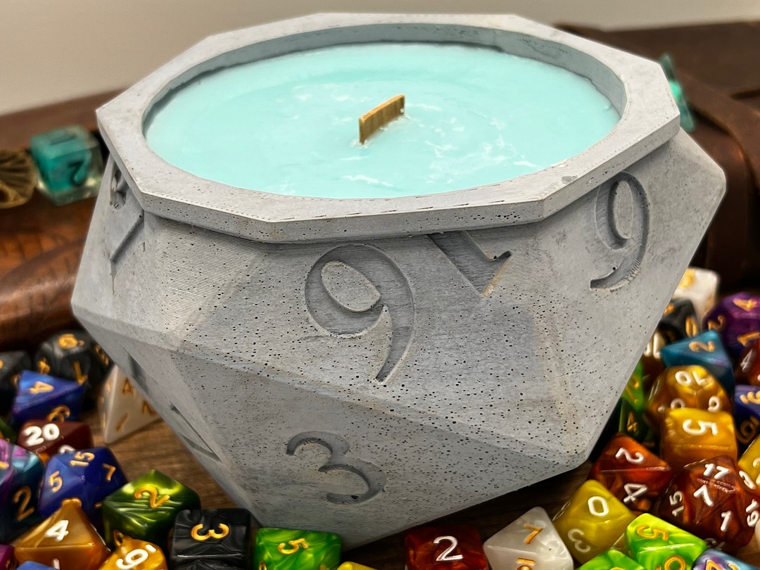 14oz Dnd D20 Candle Scented, Dungeons and Dragons, Roleplay Dice, Gift ...
