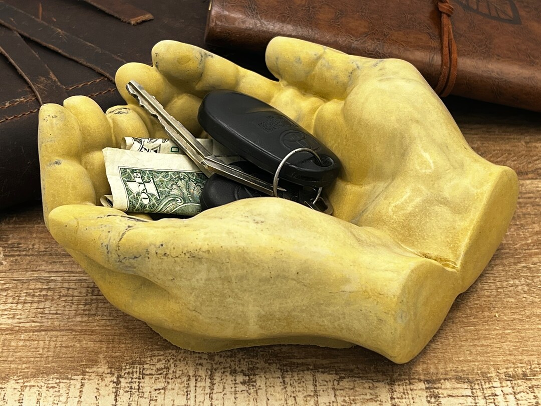 Concrete Hand Shaped Key Tray, Valet Tray, Entryway Bowl, Entryway Hand ...