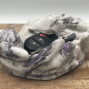 Modern Concrete Key Tray, Entryway Tray, Artistic Painter Hands, Key ...