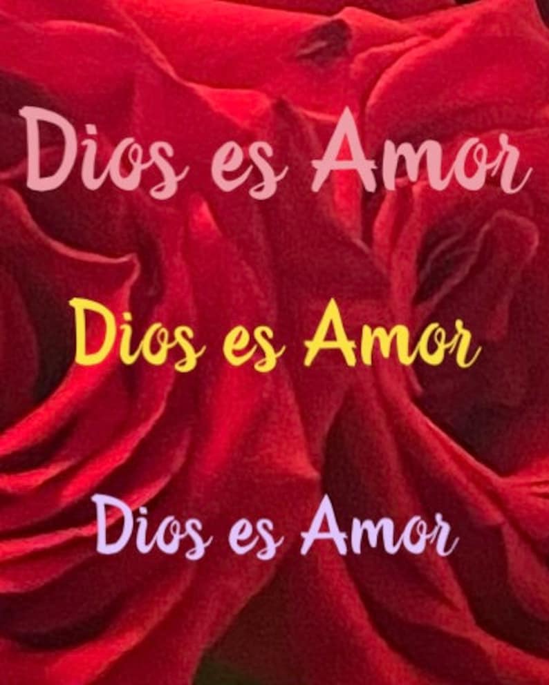 Red Dios Es Amor God is Love Art Positive Word Art Printable Wall Art Digital Download Wall ...