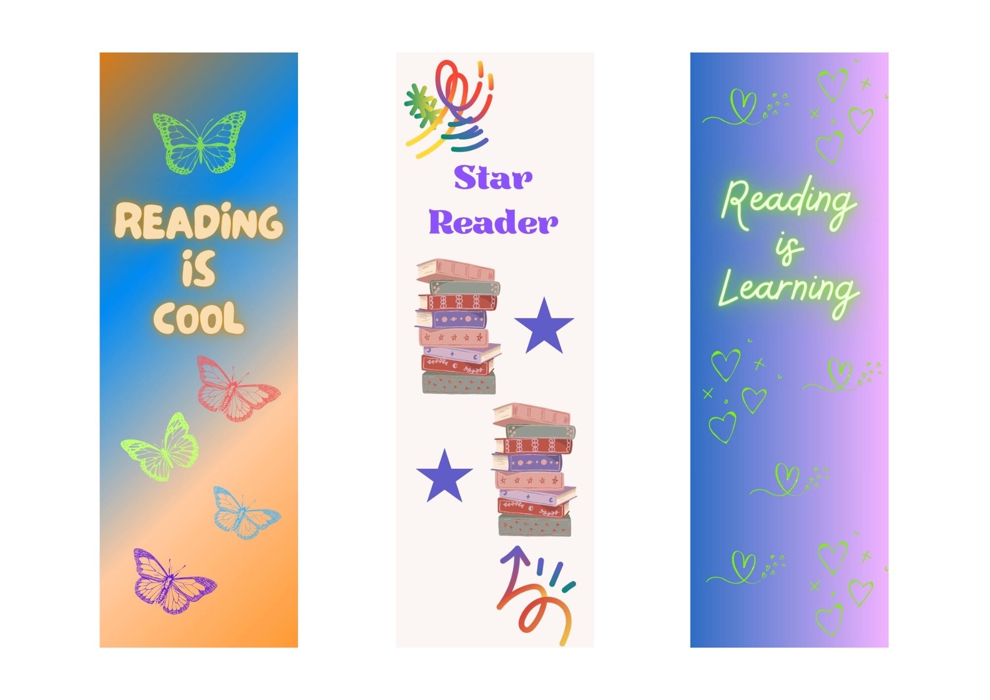 Printable Bookmark Reading is Cool Star Reader Bookmark Gift School ...