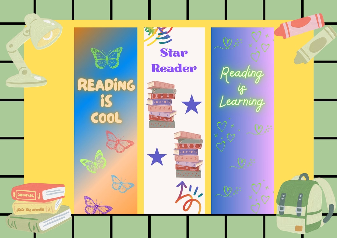 Printable Bookmark Reading is Cool Star Reader Bookmark Gift School ...
