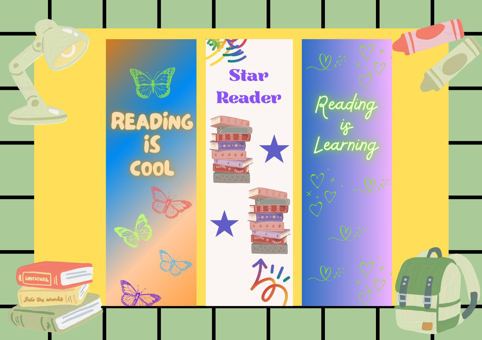 Printable Bookmark Reading is Cool Star Reader Bookmark Gift School ...