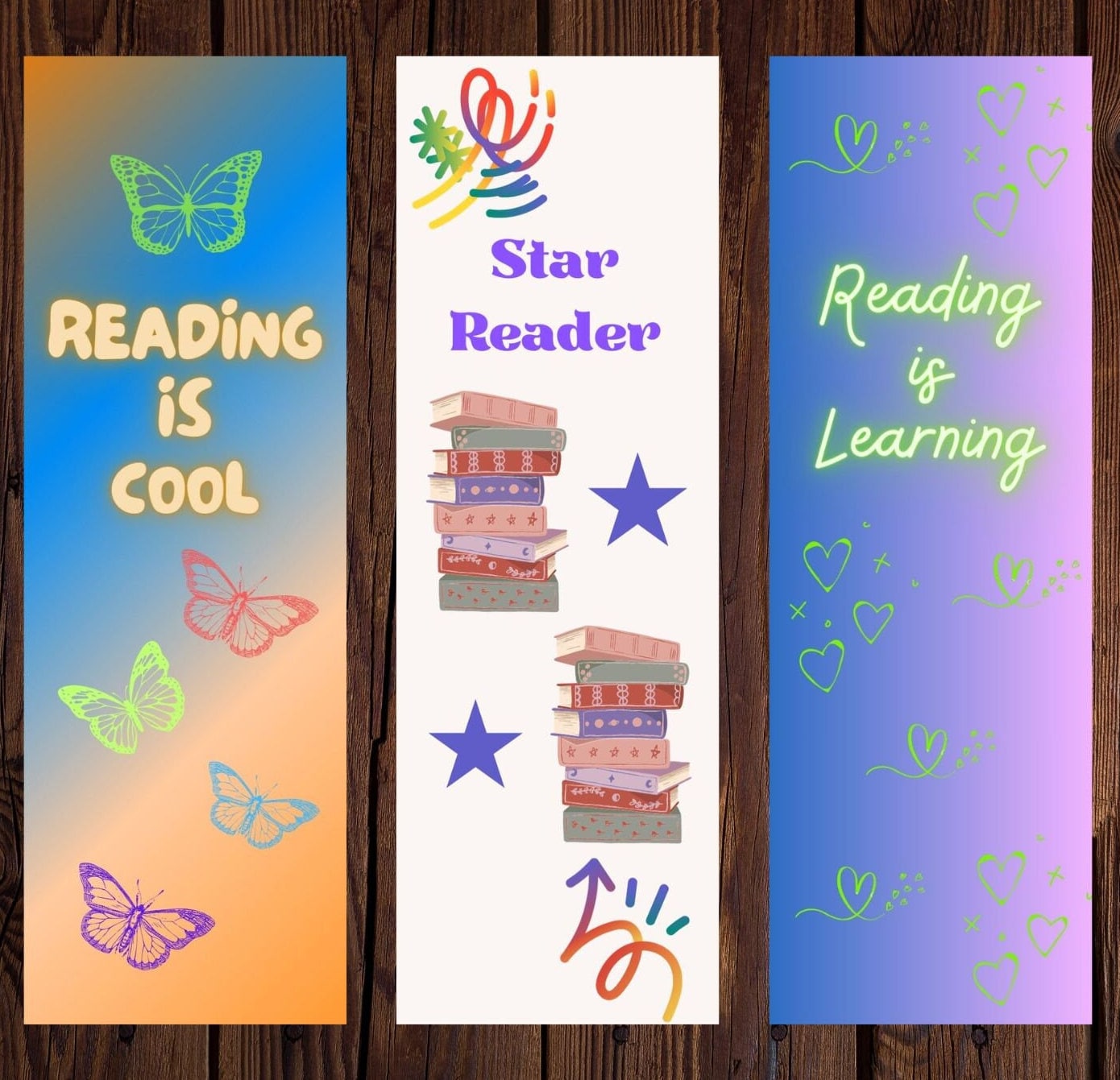 Printable Bookmark Reading is Cool Star Reader Bookmark Gift School ...