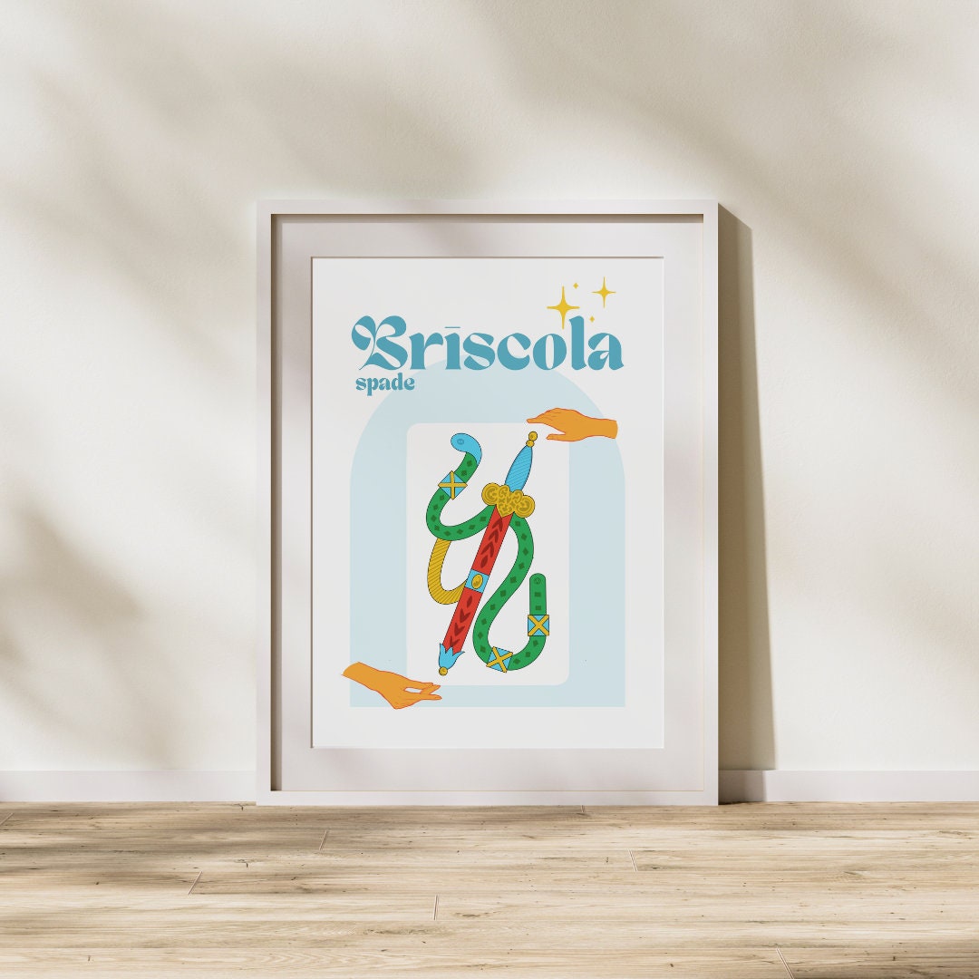 Italian Playing Card Downloadable Print | ‘briscola: Spade’ Original ...