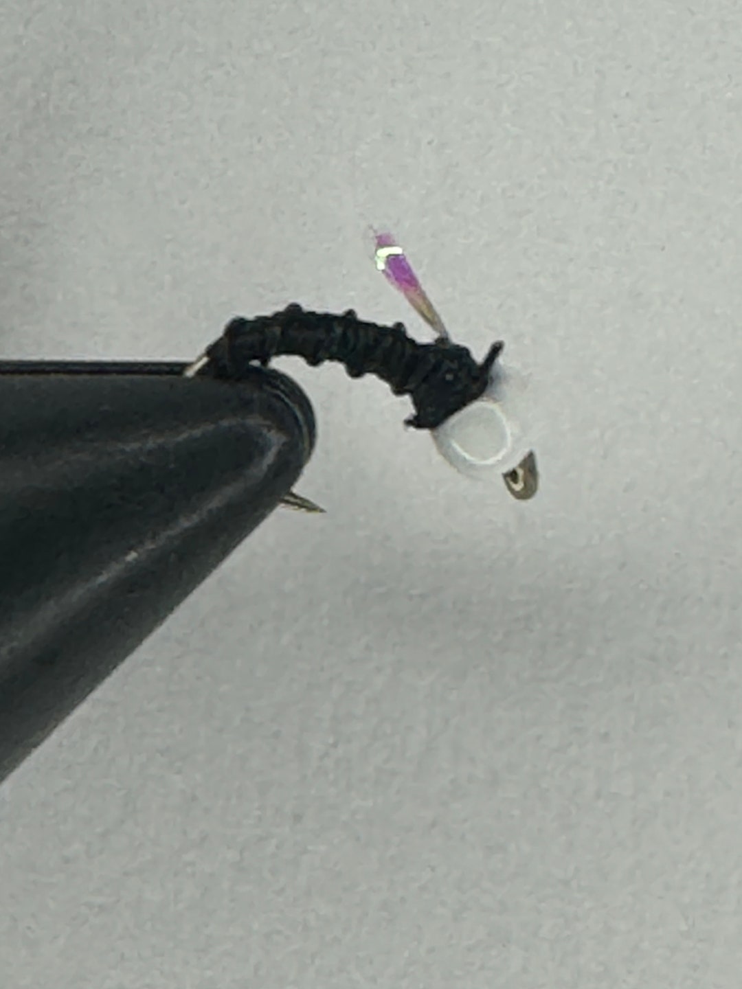 12 - Black Ghost Zebra Midge White Bead Head Fishing Flies Sz 20 - Etsy