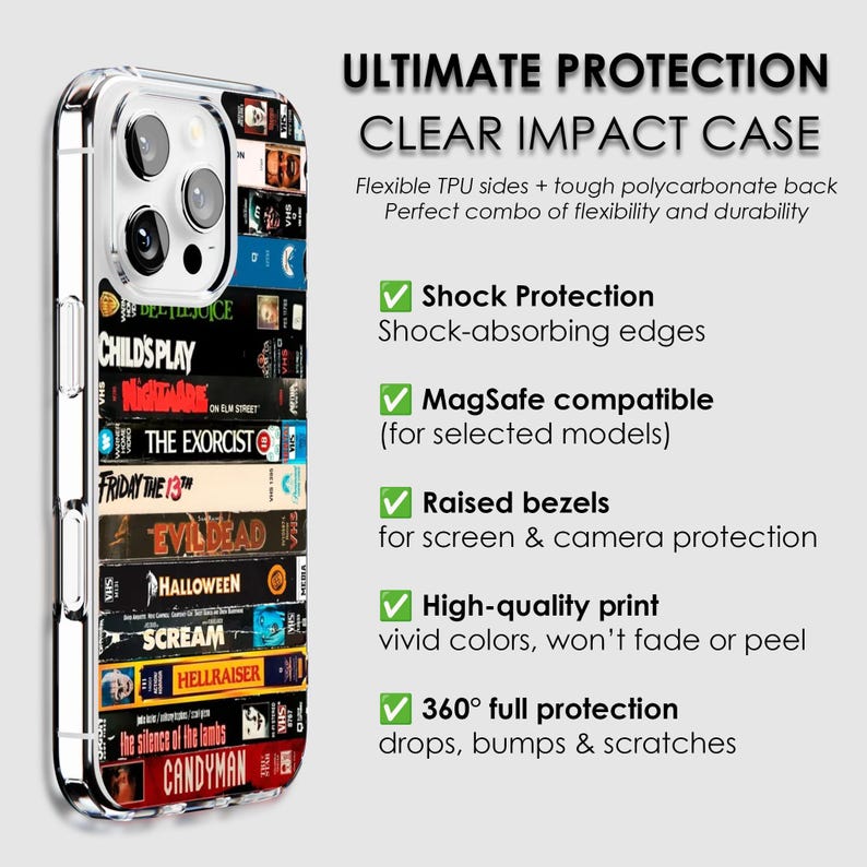 New Retro Horror VHS Tape Phone Case / Horror Movie Phone Case / Scary ...