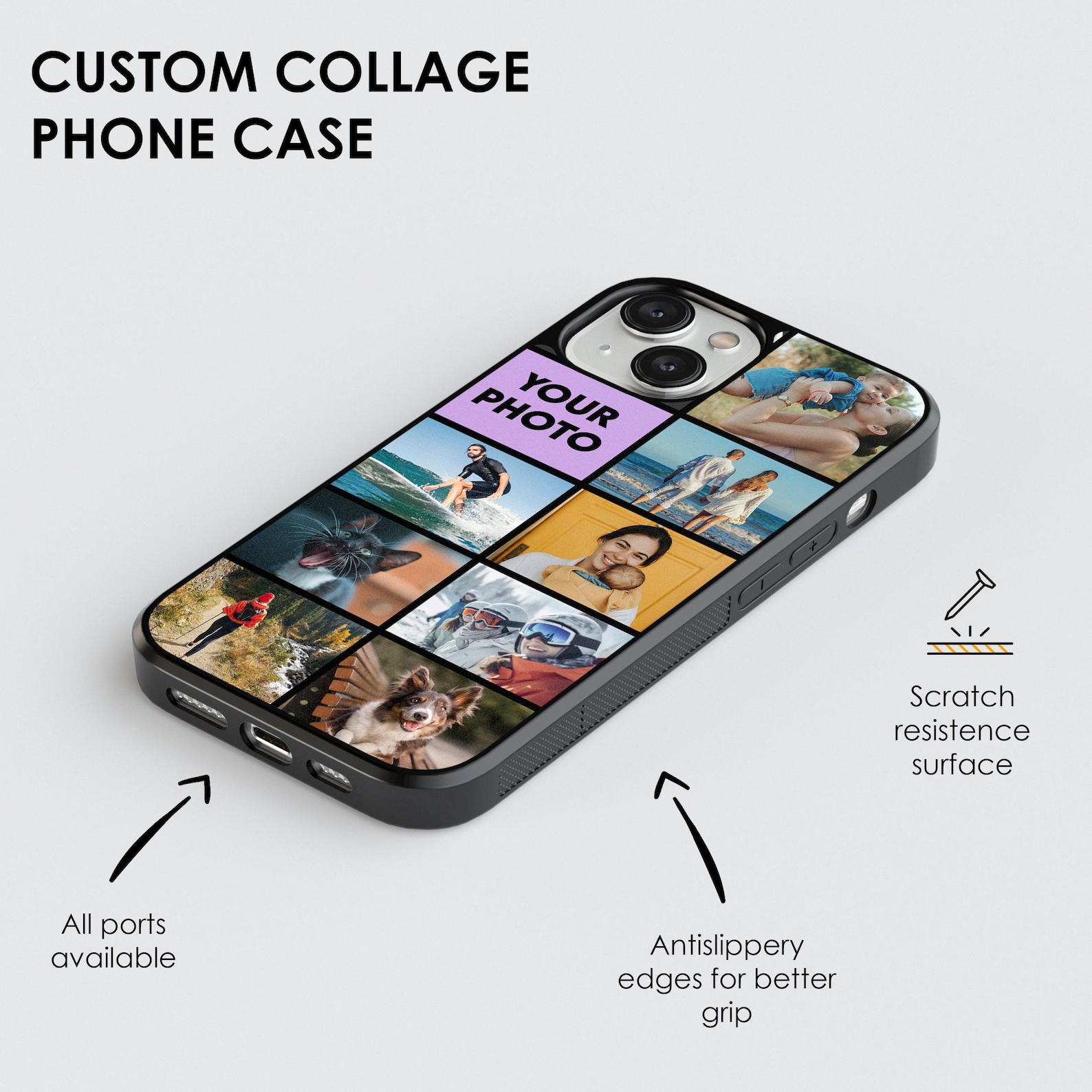 Custom Photo Collage Phone Case, Personalized iPhone Case, Custom Photo ...
