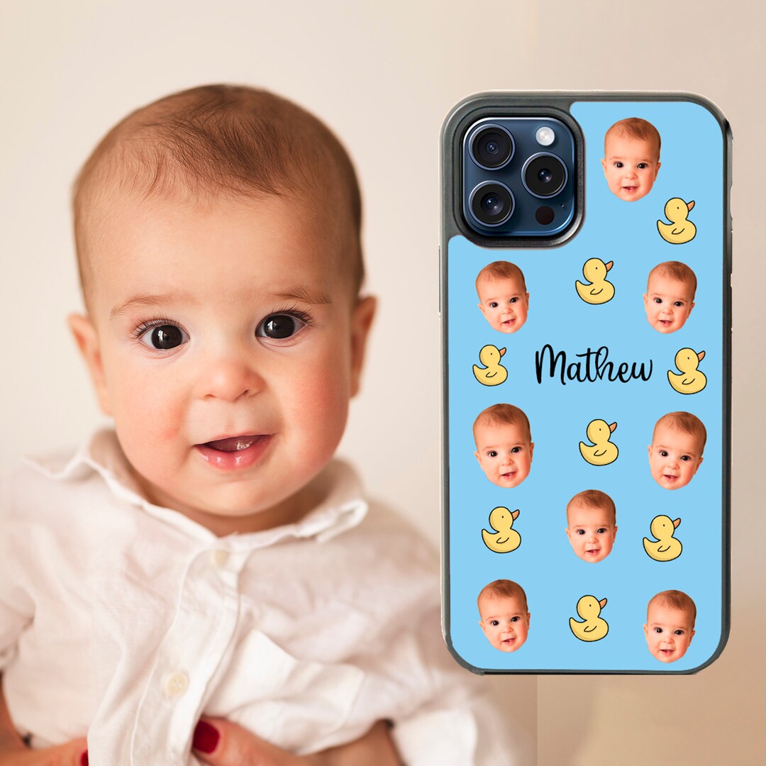 Cute Baby Face Portrait Phone Case Personalized Gift for - Etsy
