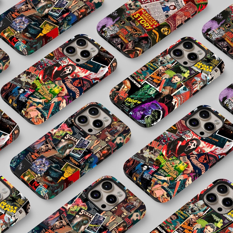 Horror Movie Collage Poster Phone Case / Retro Horror Movie iPhone Case ...