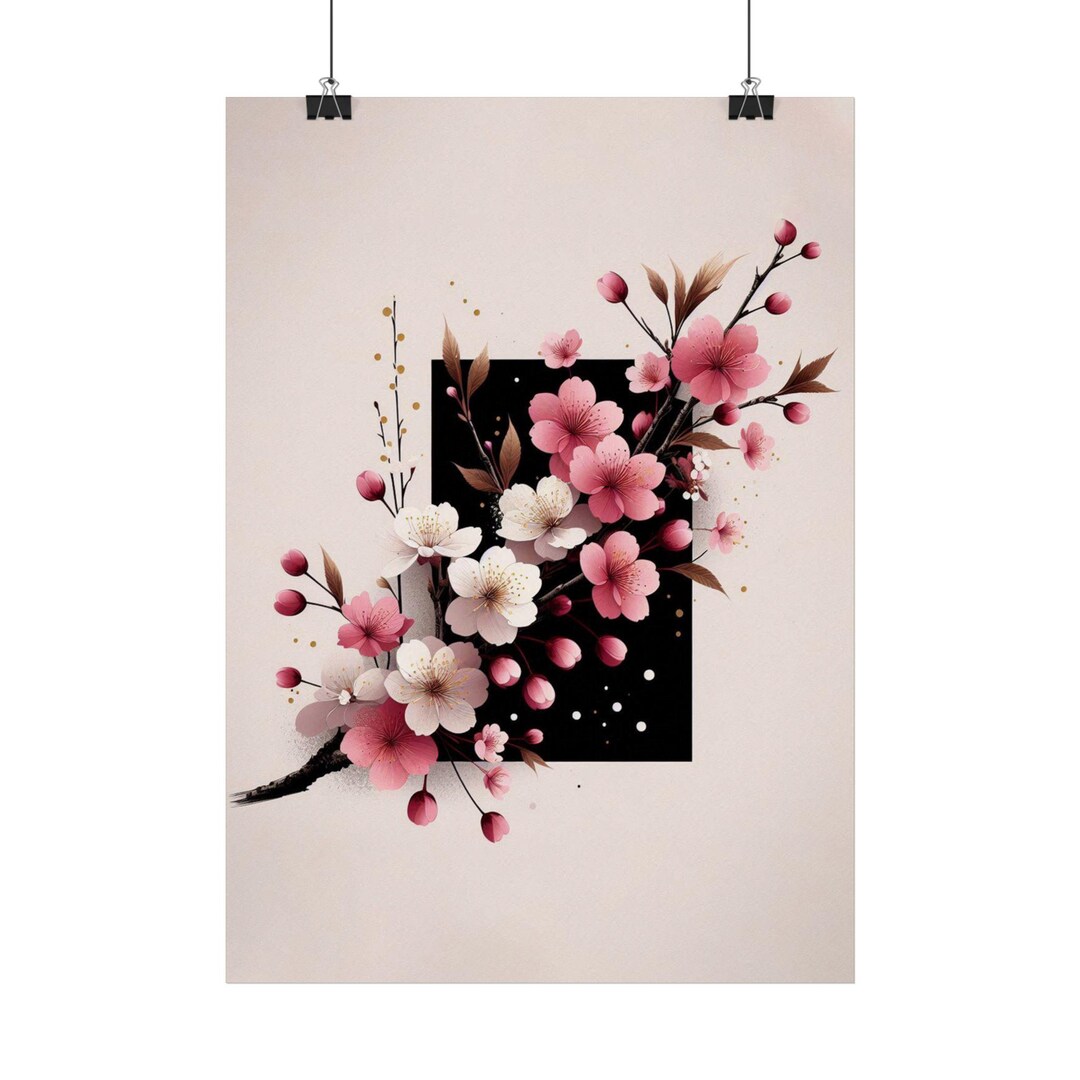 Sakura Blossom Poster, Japanese Sakura Blossom Tree Poster, Room ...