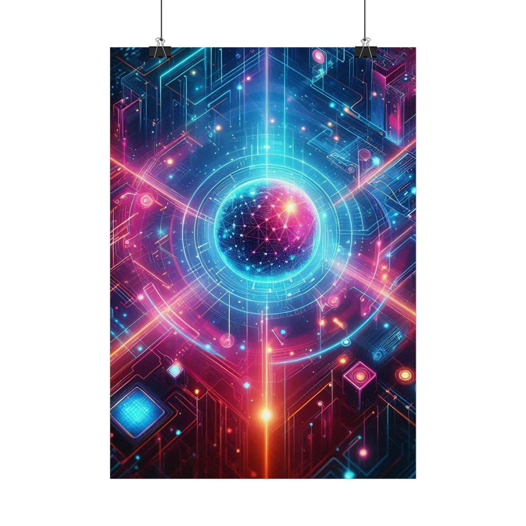 Futuristic Neon Lights Poster, Neon Poster, Room Decoration Poster ...