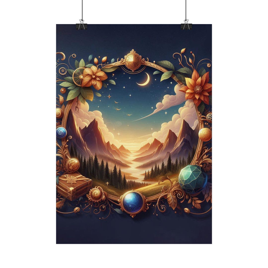 Nature Elements Poster Rustic Home Decor Wall Art Print, Botanical ...