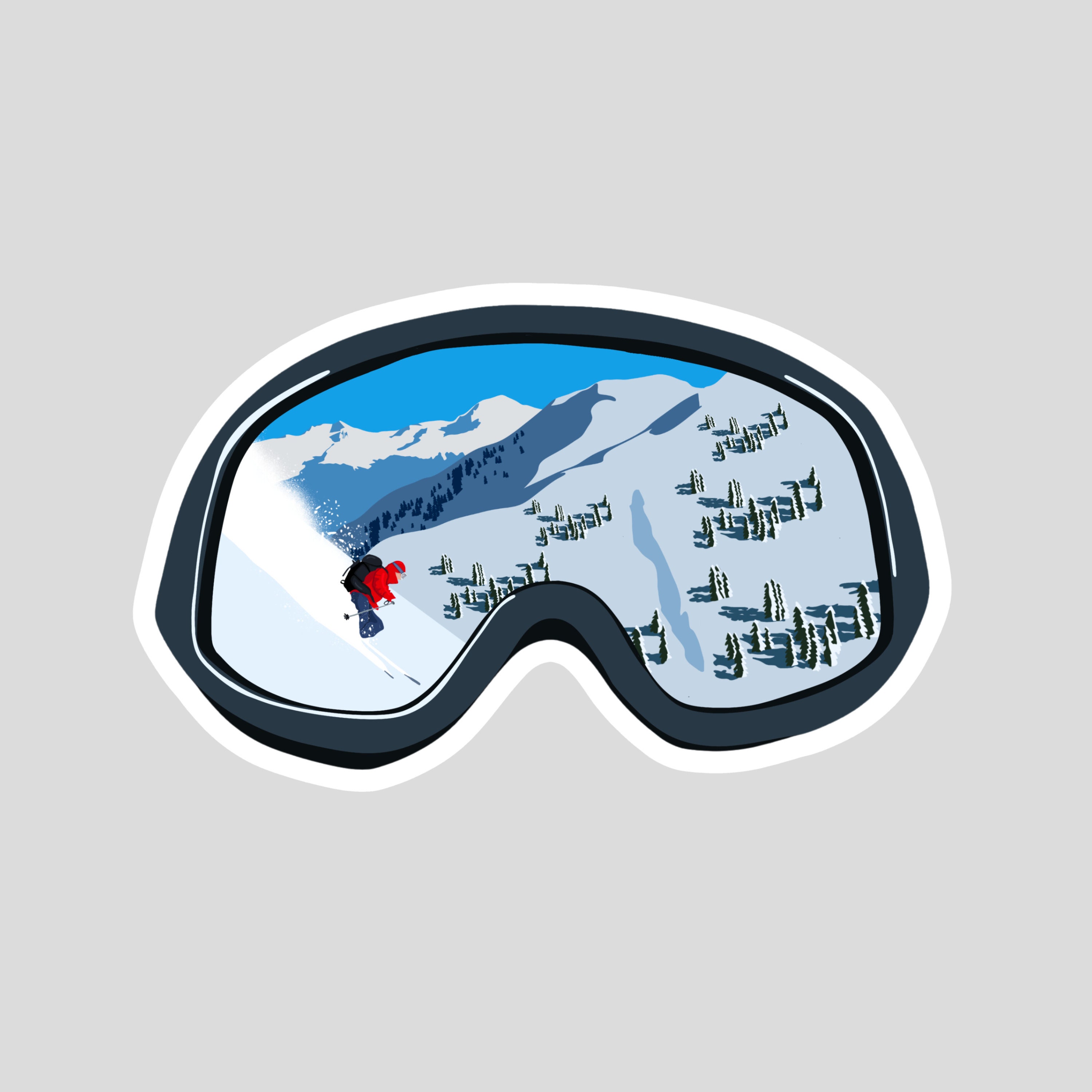 Ski Goggle Sticker - Etsy