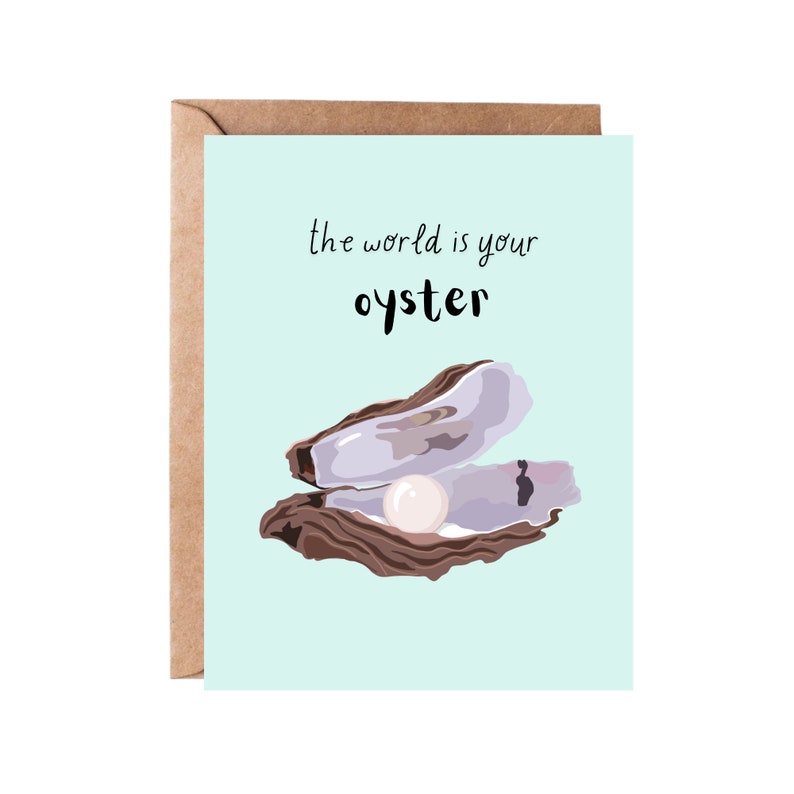 The World is Your Oyster Graduation Card - Etsy